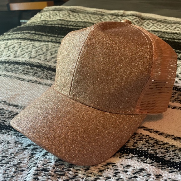 Accessories | Pale Pink Cc Glitter Baseball Cap | Poshmark